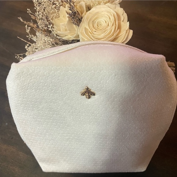GUERLAIN | Bags | Guerlain White Honeycomb Texture Cosmetic Bag | Poshmark